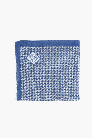 Corneliani Houndstooth Motif Two-Tone Pocket Square size Unica