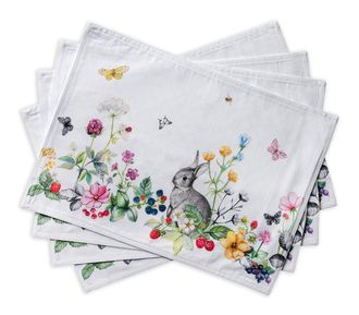 Maison d'Hermine Printemps 100% Baumwolle Set mit 4 Tischsets f&uuml;r den Esstisch | K&uuml;che | Hochzeit | Alltag | Dinnerpartys | Thanksgiving/Weihnachten (33cm x 48cm)