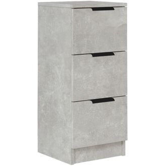 vidaXL Vidaxl - Buffet gris b&eacute;ton 30x30x70 cm - Bois ding&eacute;nierie - 3 tiroirs pour rangement - Design &eacute;pur&eacute; pour d&eacute;coration int&eacute;rieure