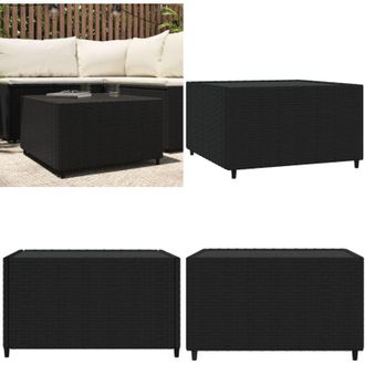 vidaXL Table basse de jardin Carr&eacute; Noir 50x50x30 cm R&eacute;sine tress&eacute;e - table basse de jardin - tables basses de jardin - Home & Living