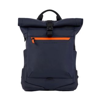 Piquadro Water resistant roll top backpack for laptop 15-6 - Homme - Sacs - Bleu - Taille: ONE Size