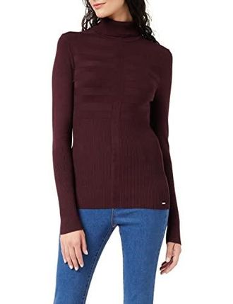 Morgan Femme Col Roule Fine Jauge 132-mentos.m Sweater, Lie De Vin, XS EU