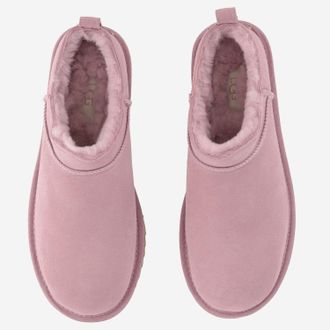 UGG Womens Ankle Boots Classic Micro Pink Suede
