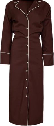Weili Zheng Femme, Robes, Brun, Taille: 42 FR Midi Chemisier with Gabardine Skirt