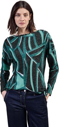 Cecil Damen B322490 Bedrucktes Shirt, Black Melange, XXL EU