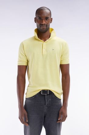 Eden Park Pull Col Polo En Coton Et Soie M&eacute;lang&eacute;s Jaune Coupe Droite