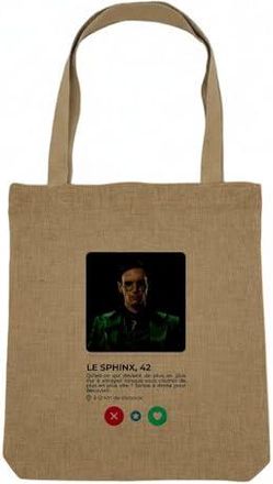 Fabulous Sac Shopping Tote Bag Aspect Lin - Sphinx Comics BD R&eacute;seau Social Rencontre Amour - Sac de Courses Toile Epaisse 360g Beige Naturel Cabas Port&eacute; Epaule