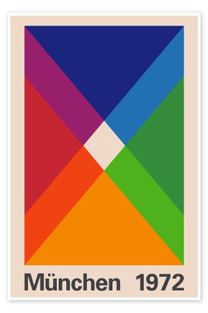 Posterlounge München 1972 Poster von THE USUAL DESIGNERS 40 x 60 cm Bunt Wandbilder Wanddeko