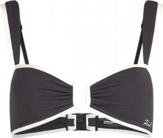 Karl Lagerfeld Femme, Maillots de bain, Noir, Taille: 42 FR Haut de bikini bandeau Signature