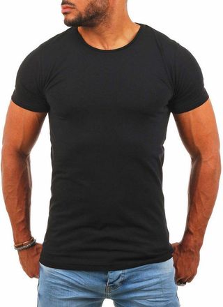 Young & Rich T-Shirt Herren Uni Basic rundhals Ausschnitt Unterziehshirt 1701 Rundhalsauschnitt unifarben kurzarm regular fit
