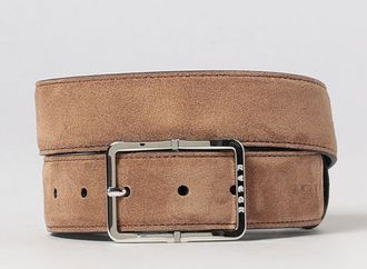 Hogan G&uuml;rtel aus Kalbswildleder mit gravierter Logo-Schnalle