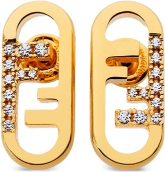 Fendi boucles doreilles à ornements en cristal