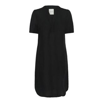 Part Two Kurz&auml;rmeliges Kleid mit V-Ausschnitt - - Dresses - Damen - Schwarzk - 2XS