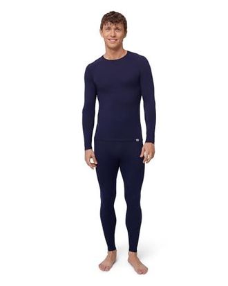 Danish Endurance sous-V&ecirc;tements Thermiques en Laine M&eacute;rinos Long pour Hommes, Ensemble de Couches de Base Chaudes en Laine M&eacute;rinos (Haut et Bas), Bleu Marine Fonc&eacute;, 2X