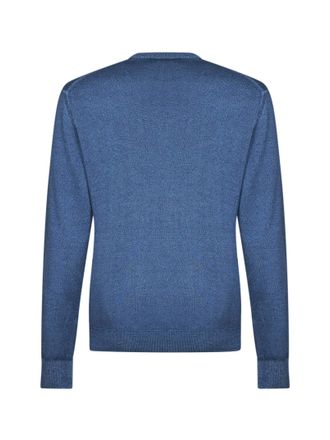 Etro Mens Crewneck Wool Sweater Mid Avio Blue
