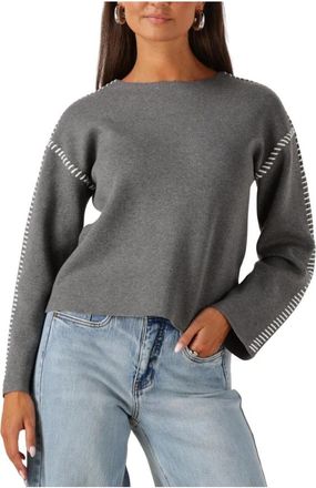 Y.A.S Grauer Strickpullover f&uuml;r Herbst/Winter - - Knitwear - Damen - Grau - L