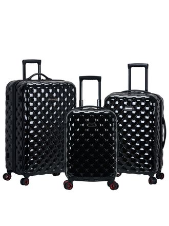 Rockland Quilt Hardside Erweiterbares Spinnrad Gep&auml;ck-Set, Schwarz, 3-Piece Set (20/24/28), Quilt Hardside Erweiterbares Spinnrad Gep&auml;ck-Set