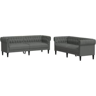 vidaXL Sofa Set Dunkelgrau Stoff vidaXL