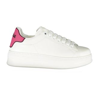 Ga&euml;lle Paris Femme, Chaussures, Blanc, Taille: 36 EU Baskets Sportives Rose Logo Contraste