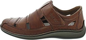 Rieker 05278-24 Brown Leather Mens Rip Tape Summer Shoes 45