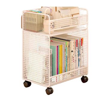 Generic 2-st&ouml;ckiger Rollwagen mit Obst- und Gem&uuml;sekorb for K&uuml;che, Speisekammer und Badezimmer(White)