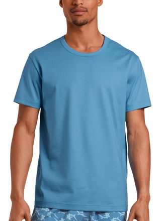 CALIDA Calida Herren RMX Sleep Weekend T-Shirt, azurit Blue, S (46-48)