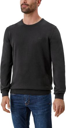 s.Oliver Herren Pullover in großen Größen - aus Baumwolle mit Logo-Stickerei