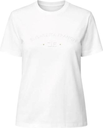 Elisabetta Franchi Femme, Tops, Blanc, Taille: 36 FR T-Chemises