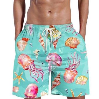 Generic Short de plage d&eacute;t&eacute; pour homme - Imprim&eacute; num&eacute;rique - Taille &eacute;lastique - D&eacute;contract&eacute; - Tendance - Respirant - Vacances, vert menthe, XXL