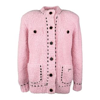 GCDS Gcds, Femme, Pulls, Rose, Taille: 38 FR Boucl&eacute; Cardigan