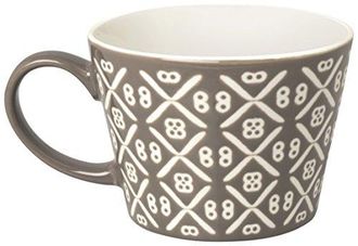 Excelsa Etnika Tasse Jumbo 415 ml, Porzellan, Grau, 11 x 11 x 8 cm