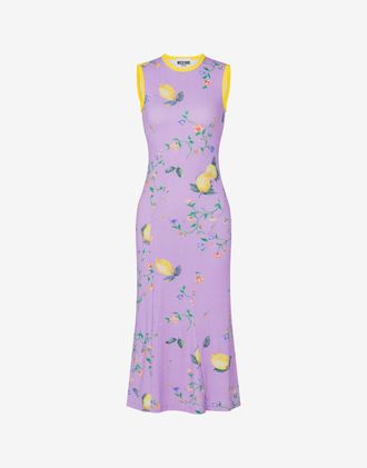 Moschino Robe en jersey technique imprim&eacute; - Violet