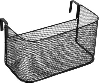 Angoily H&auml;ngekorb aus Eisen Mittlerer Gr&ouml;&szlig;e Schwarz Platzsparender Nachttisch Organizer f&uuml;r Studentenwohnheim Schlafzimmer und B&uuml;ro Stabiler Wand H&auml;ngekorb f&uuml;