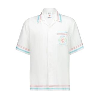 Casablanca Dance Joy Kurzarm-Seidenhemd - - Shirts - Herren - Wei&szlig; - L