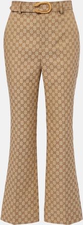 Gucci Pantalon &eacute;vas&eacute; en toile GG Canvas