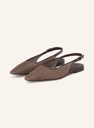 Brunello Cucinelli Brunello Cucinelli Slingballerinas Mit Schmucksteinen braun
