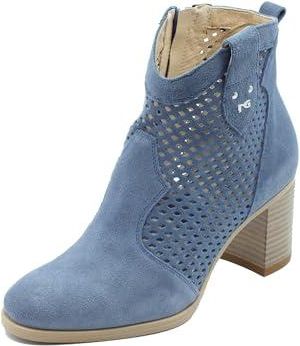 Nero Giardini E615110D Velour Avio Bottines pour femme en nubuck avec talon haut et &eacute;clair, avio, 37 EU