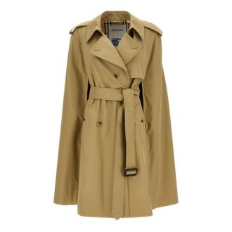 Burberry Bellemont Double-Breasted Cape - - Coats - Damen - Beige - S/M