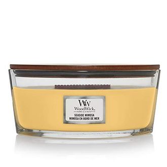 Woodwick Ellipse bougie parfum&eacute;e avec m&egrave;che Hearthwick, Mimosa en bord de mer