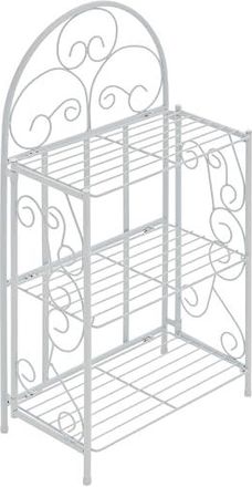 Clp &Eacute;tag&egrave;re Rosa | Style Maison de Campagne | &Eacute;tag&egrave;re Pliante en Fer avec 3 Niveaux | Disponible en Plusieurs Couleurs, Couleur:Blanc