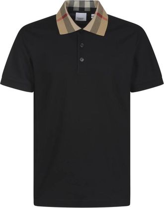 Burberry Homme, Tops, Noir, Taille: XL Cody Cotton Polo
