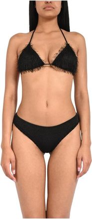 F**k Femme, Maillots de bain, Noir, Taille: 44 FR Bikini Triangle avec Franges et Culotte