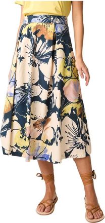Alessia Santi Femme, Jupes, Multicolore, Taille: 38 FR Floral Print Midi Skirt