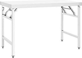 vidaXL Table de Travail Pliable de Cuisine Etabli de Cuisine Gastronomique Restaurant Cantine Maison Intérieur 120x60x80 cm Acier Inoxydable