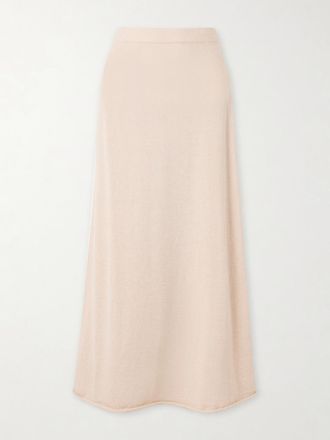 The Elder Statesman Maxirock Aus Kaschmir - Wollwei&szlig;