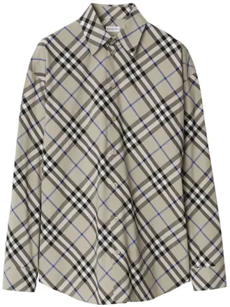 Burberry chemise en coton &agrave; carreaux - Tons neutres