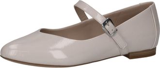 Caprice Damen Ballerinas aus Leder mit Klettverschluss, Cremefarben (Snow Naplak), 37 EU