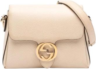 Gucci Sac bandouli&egrave;re Interlocking G Dollar Pre-owned - Femme - Pre-owned - Beige - Taille: ONE Size