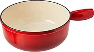 Kuhn Rikon Fondue Käsefondue Caquelon Eisenguss, Gusseisen, Induktion, emailliert, 24 cm, rot