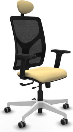 Piqueras y Crespo B&uuml;rostuhl mit verstellbaren Armlehnen, h&ouml;henverstellbare Lendenwirbelst&uuml;tze und festes Kopfteil, ausgestattet mit Syncro/Traslack und Schneideschaum. 